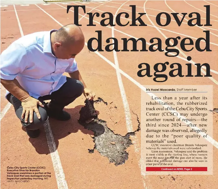 Track oval damaged again - PressReader