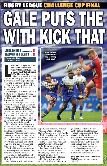 GALE PUTS THE BOOT INTO DEVILS WITH KICK THAT LANDED THE CUP - PressReader