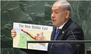 Netanyahu slammed for displaying Greater Land of Israel map at UNGA ...