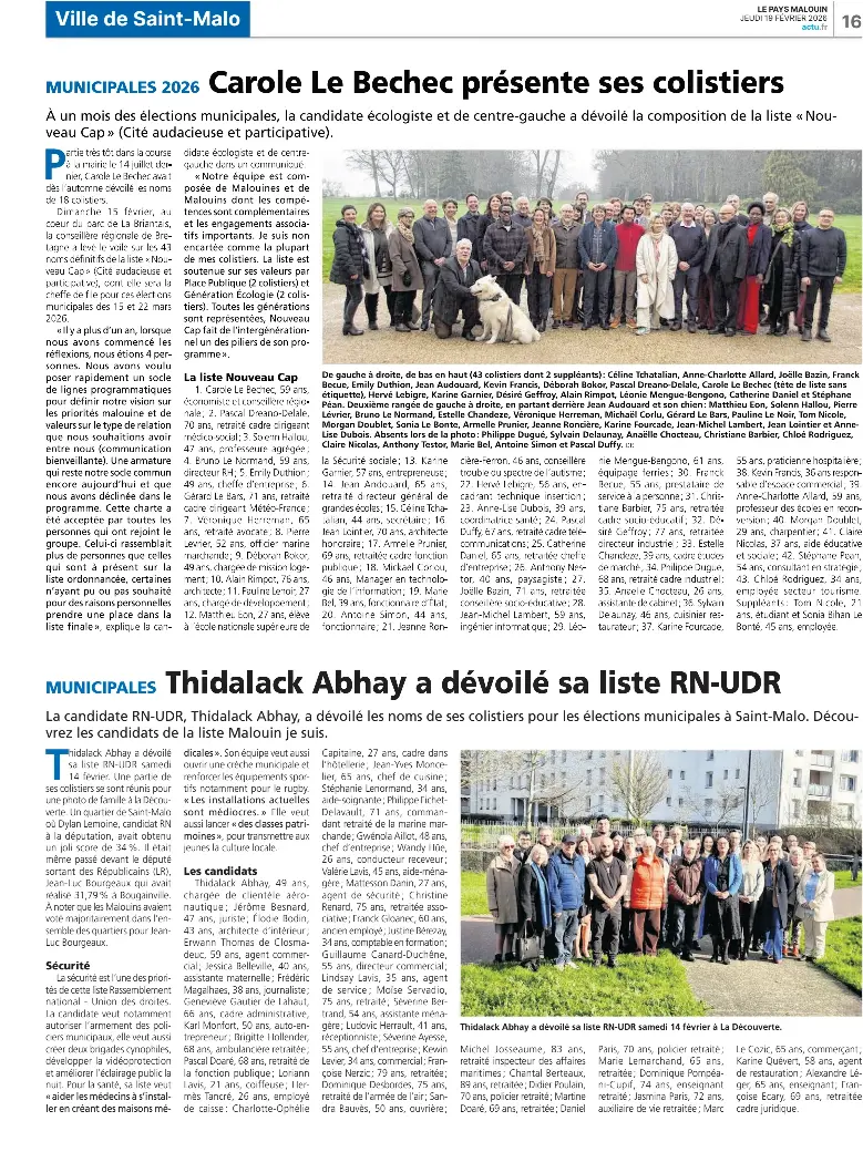 Carole Le Bechec présente ses colistiers - PressReader