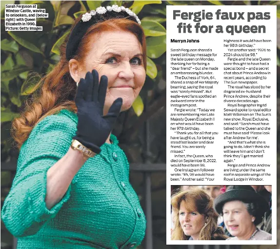 Fergie faux pas fit for a queen - PressReader