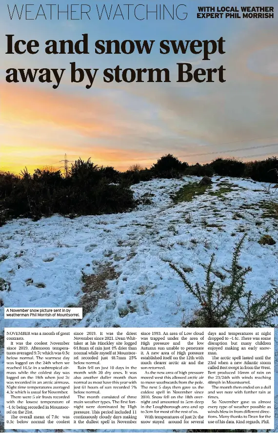 Ice and snow swept away by storm Bert - PressReader