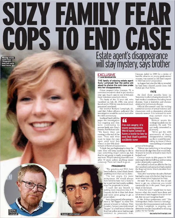 SUZY FAMILY FEAR COPS TO END CASE - PressReader