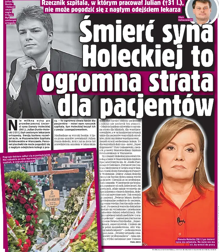 Śmierć syna Holeckiej to ogromna strata dla pacjentów - PressReader
