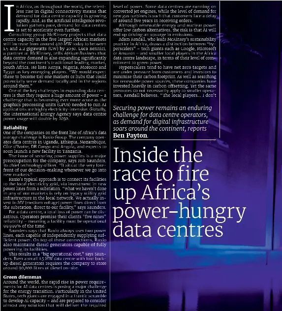 Inside the race to fire up Africa’s power-hungry data centres - PressReader
