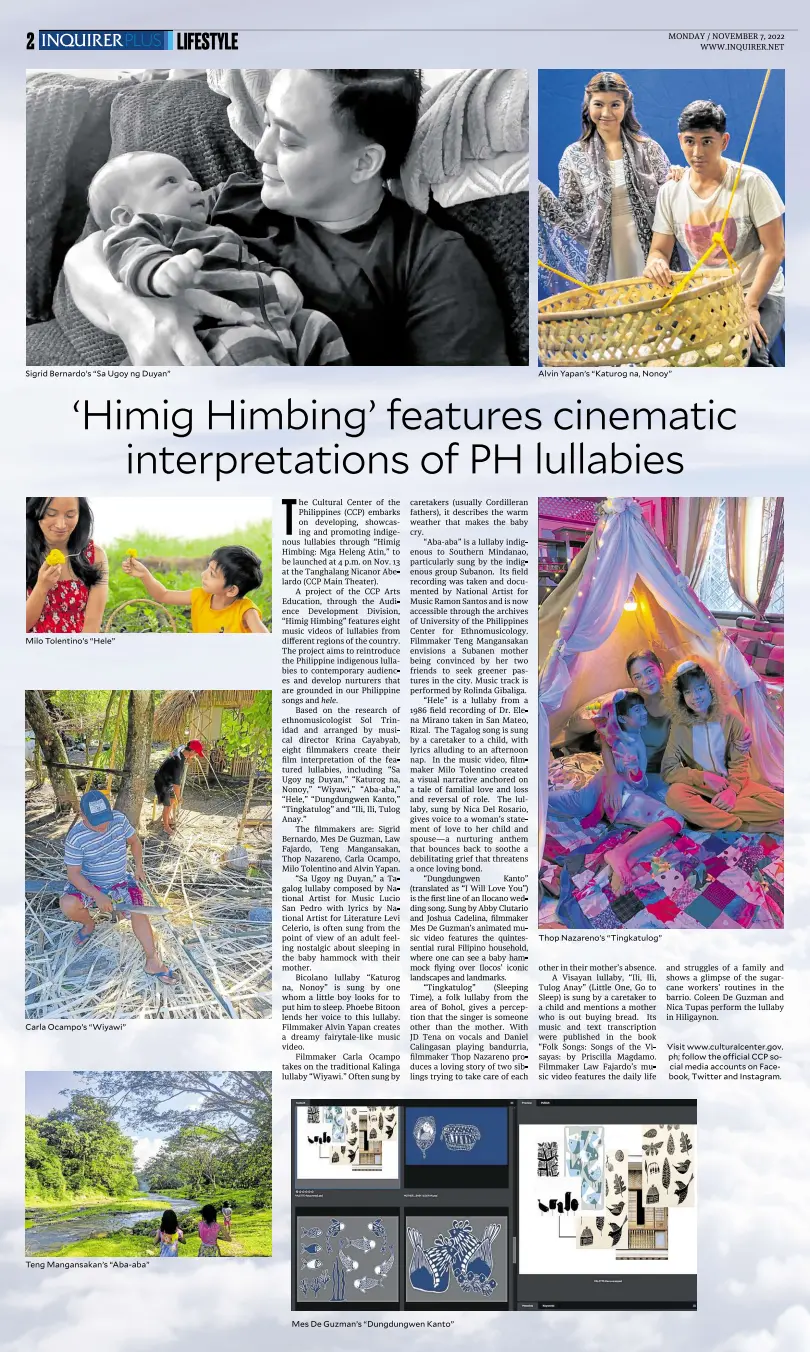 ‘Himig Himbing’ features cinematic interpreta­tions of PH lullabies - PressReader