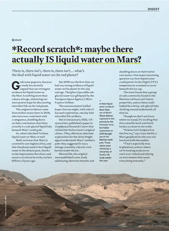 *Record scratch*: maybe there actually IS liquid water on Mars? - PressReader