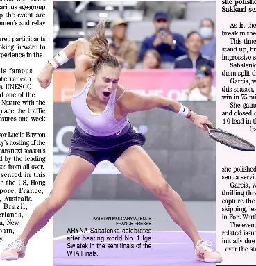 Sakkari held to force Garcia to serve it out, and she polished it off on her second match point ...