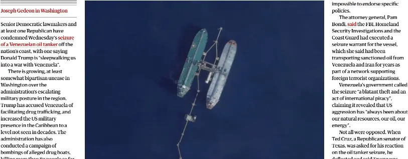 US lawmakers condemn seizure of Venezuelan oil tanker: ‘Trump is ...