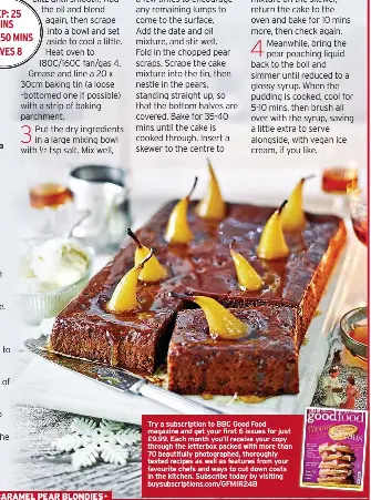 Vegan sticky toffee pear pudding - PressReader