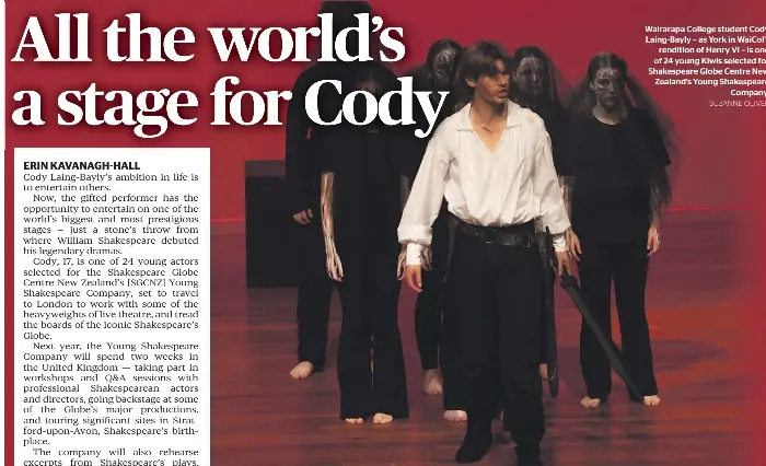 All the world’s a stage for Cody - PressReader