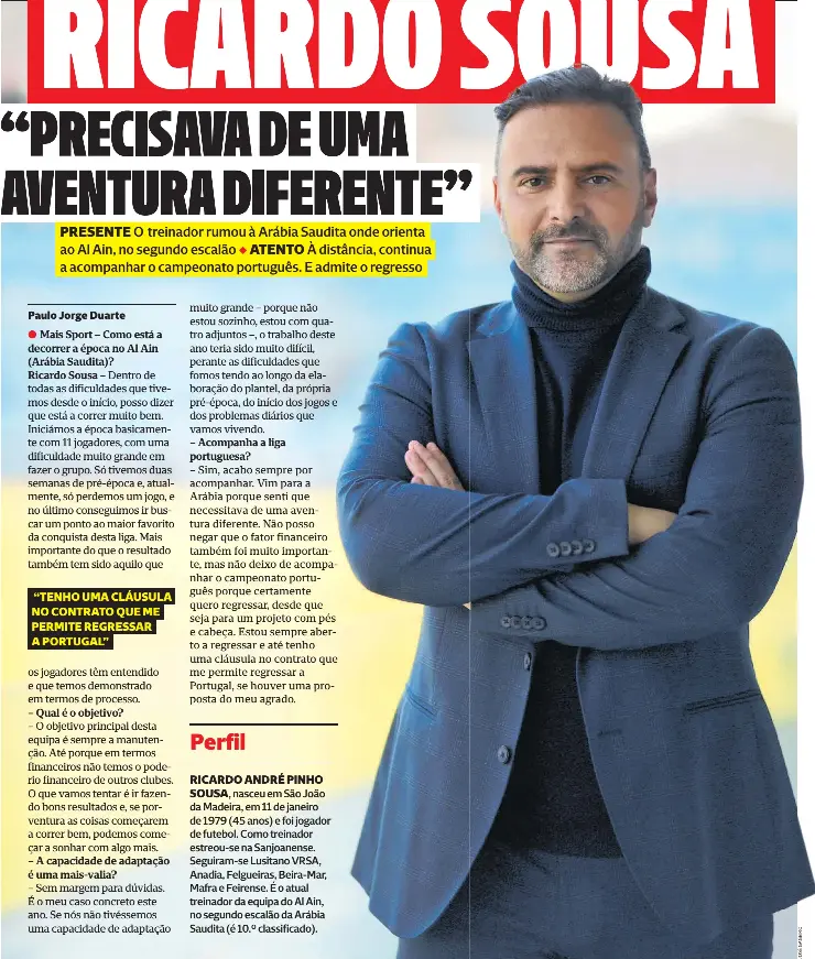 RICARDO SOUSA “PRECISAVA DE UMA AVENTURA DIFERENTE” - PressReader