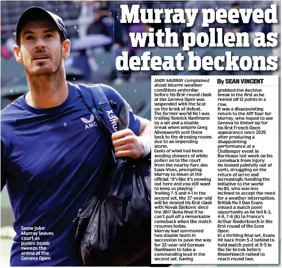 Murray peeved with pollen as defeat beckons - PressReader