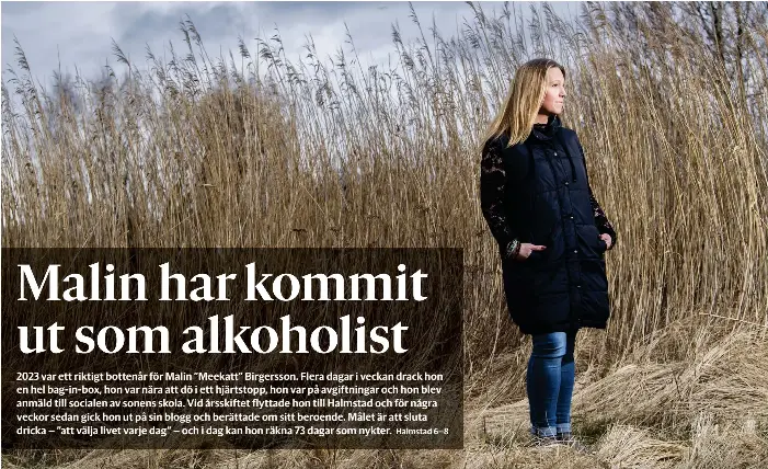 Malin har kommit ut som alkoholist - PressReader