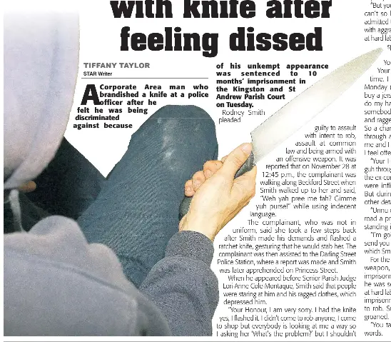 Man threatens cop with knife after feeling dissed - PressReader