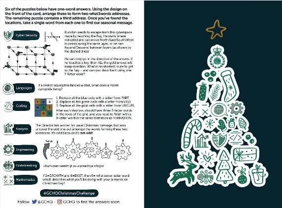 GCHQ’s Xmas stumper for tree wise children - PressReader