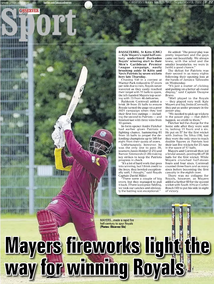 Mayers fireworks light the way for winning Royals - PressReader