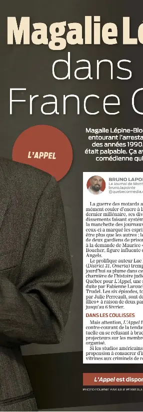 Magalie Lépine-Blondeau dans la peau de France Charbonnea­u - PressReader