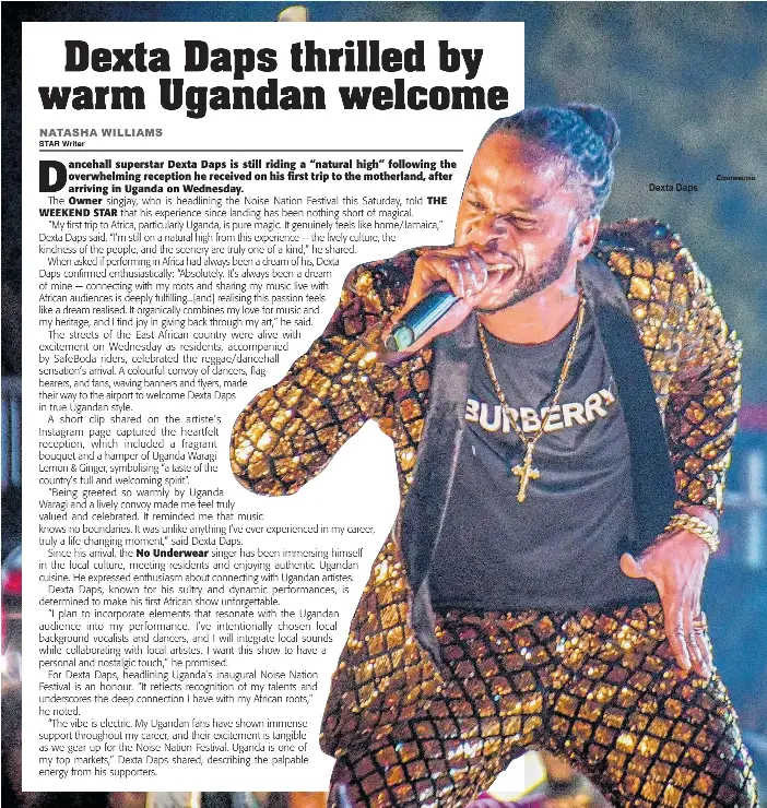 Dexta Daps thrilled by warm Ugandan welcome - PressReader