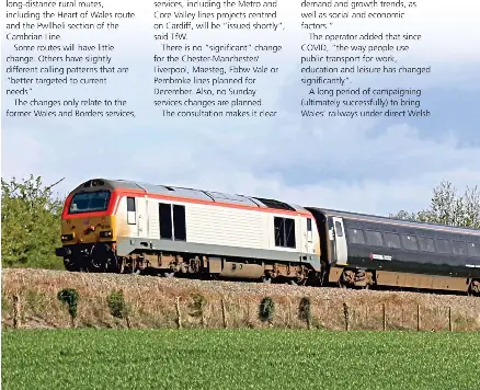 TfW makes timetable changes to reduce subsidies - PressReader