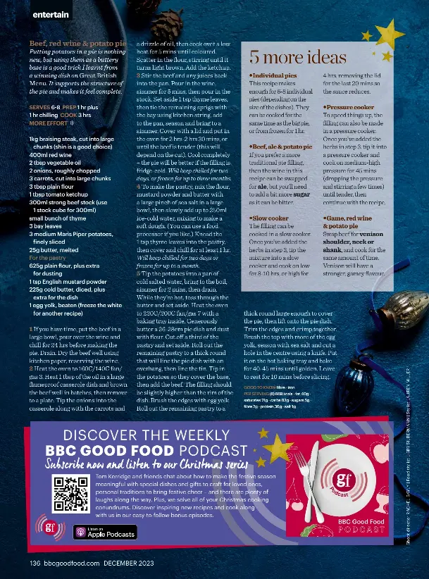 Beef, red wine & potato pie - PressReader