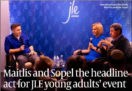 Maitlis and Sopel the headline act for JLE young adults’ event - PressReader