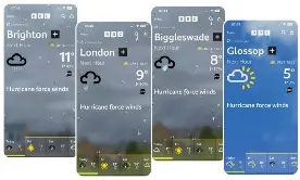 ‘Bit of a glitch’: BBC Weather app forecasts 15,759mph winds in UK ...
