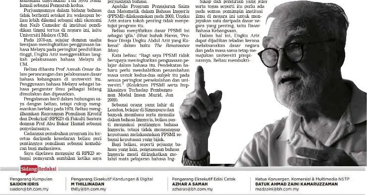 Prof Ungku Aziz dalam perjuangan bahasa Melayu - PressReader