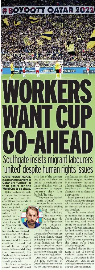 WORKERS WANT CUP GO-AHEAD - PressReader