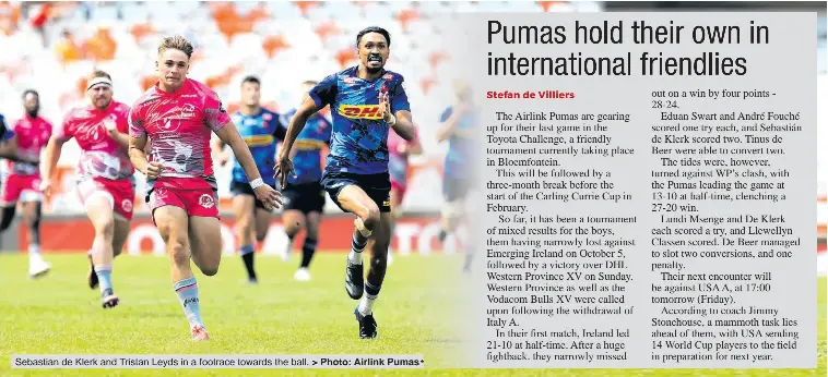 Pumas hold their own in internatio­nal friendlies - PressReader