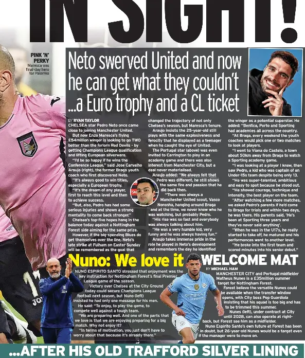 Neto swerved United and now he can get what they couldn’t ...a Euro trophy and a CL ticket ...