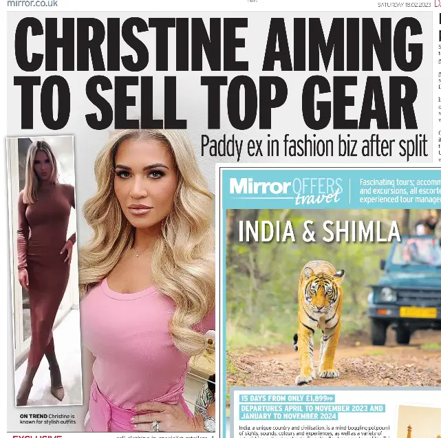 CHRISTINE AIMING TO SELL TOP GEAR - PressReader