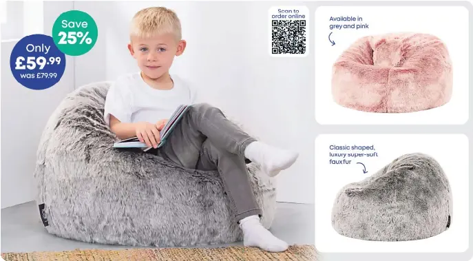 COSY KID COMFORT: FAUX FUR BEAN BAG CHAIR - PressReader