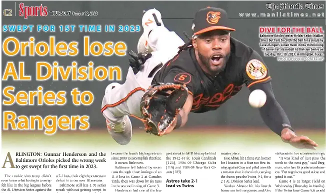 Orioles lose AL Division Series to Rangers - PressReader