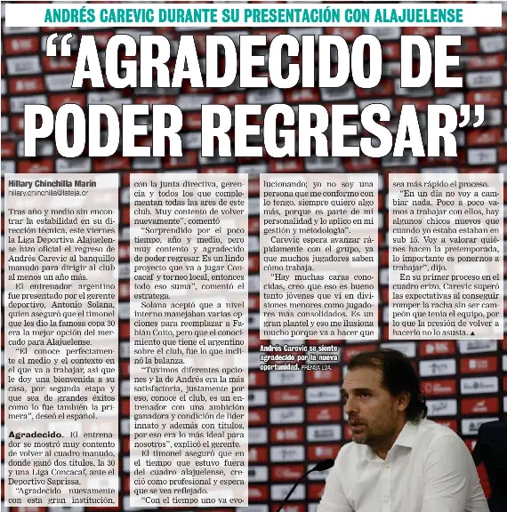 “AGRADECIDO DE PODER REGRESAR” - PressReader