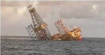 Drilling rig goes under water - PressReader