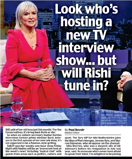 Look who’s hosting a new TV interview show... but will Rishi tune in? - PressReader
