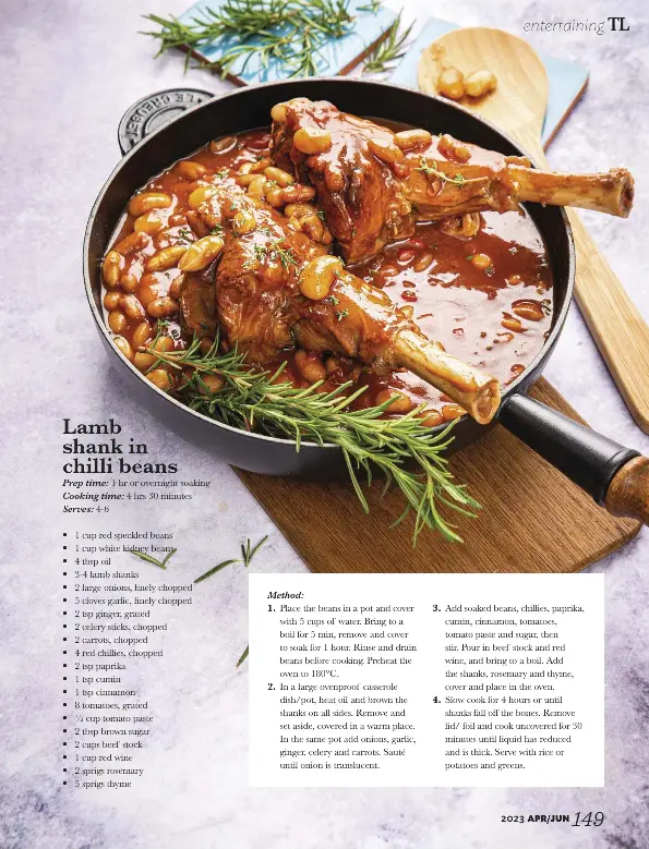 Lamb shank in chilli beans - PressReader
