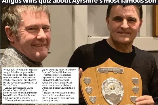 Angus wins quiz about Ayrshire’s most famous son - PressReader