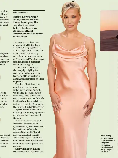 Dubai is a ‘global city,’ says actress Millie Bobby Brown - PressReader
