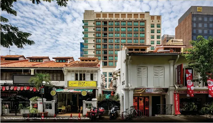 Historic Prinsep Street shophouses with rare side courtyard up for sale ...