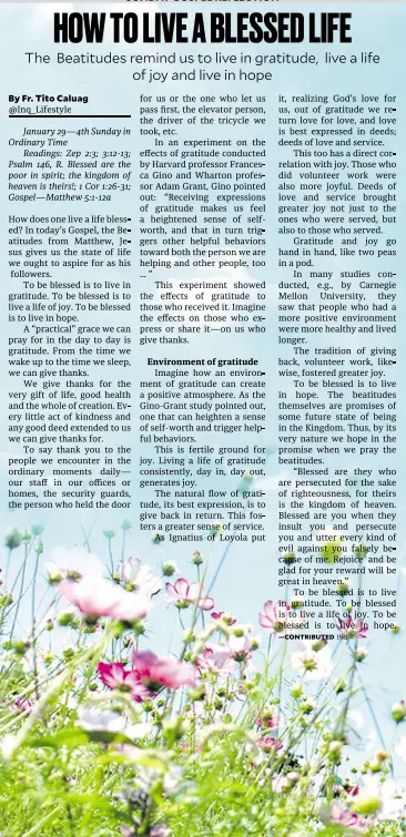 HOW TO LIVE A BLESSED LIFE - PressReader