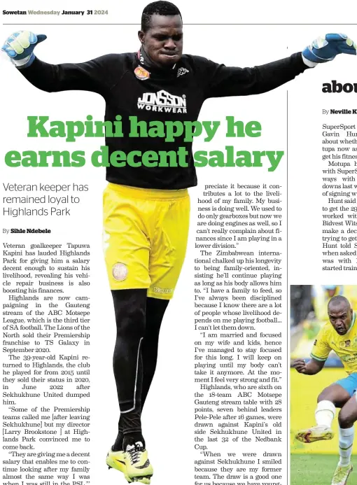 Kapini happy he earns decent salary - PressReader