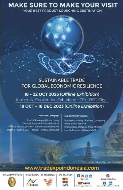 38TH TRADE EXPO INDONESIA INVITES PH ENTREPRENE­URS TO EXPLORE DIVERSE ...
