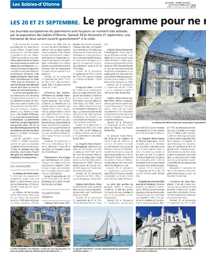 Le programme pour ne r LES 20 ET 21 SEPTEMBRE. Ien rater des Journées du patrimoine - PressReader