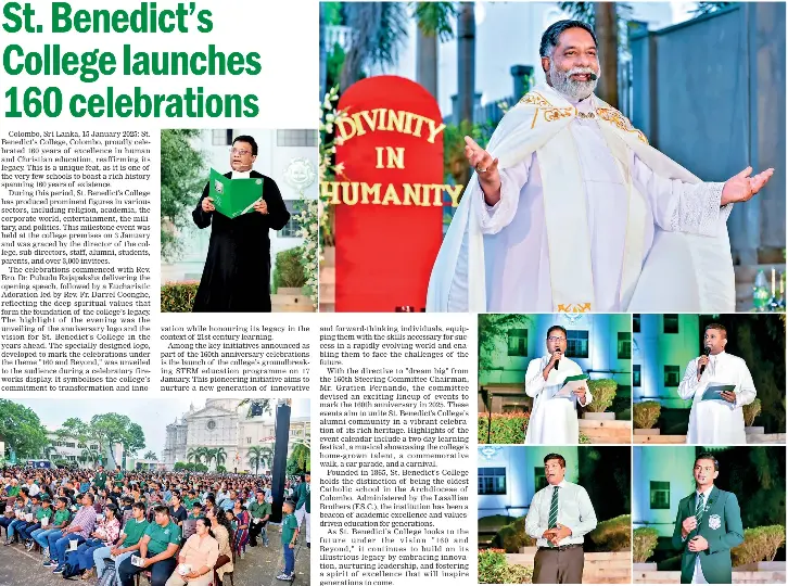 St. Benedict’s College launches 160 celebratio­ns - PressReader