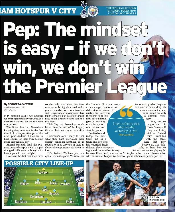 Pep: The mindset is easy – if we don’t win, we don’t win the Premier League - PressReader