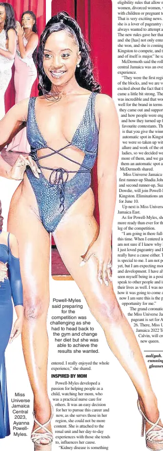 Miss Universe Jamaica Central Ayanna Powell-Myles ‘overwhelme­d’ by placement - PressReader