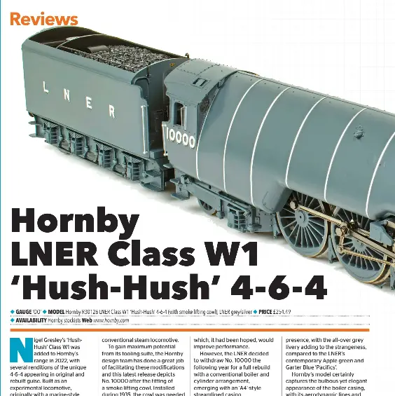 Hornby LNER Class W1 ‘Hush-hush’ 4-6-4 - PressReader