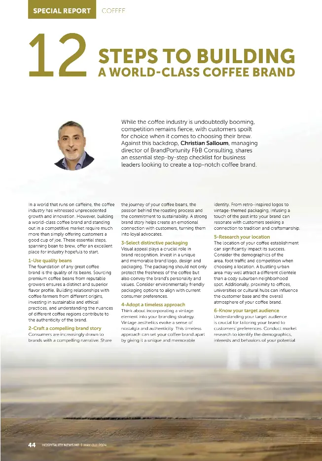 12 STEPS TO BUILDING A WORLD-CLASS COFFEE BRAND - PressReader